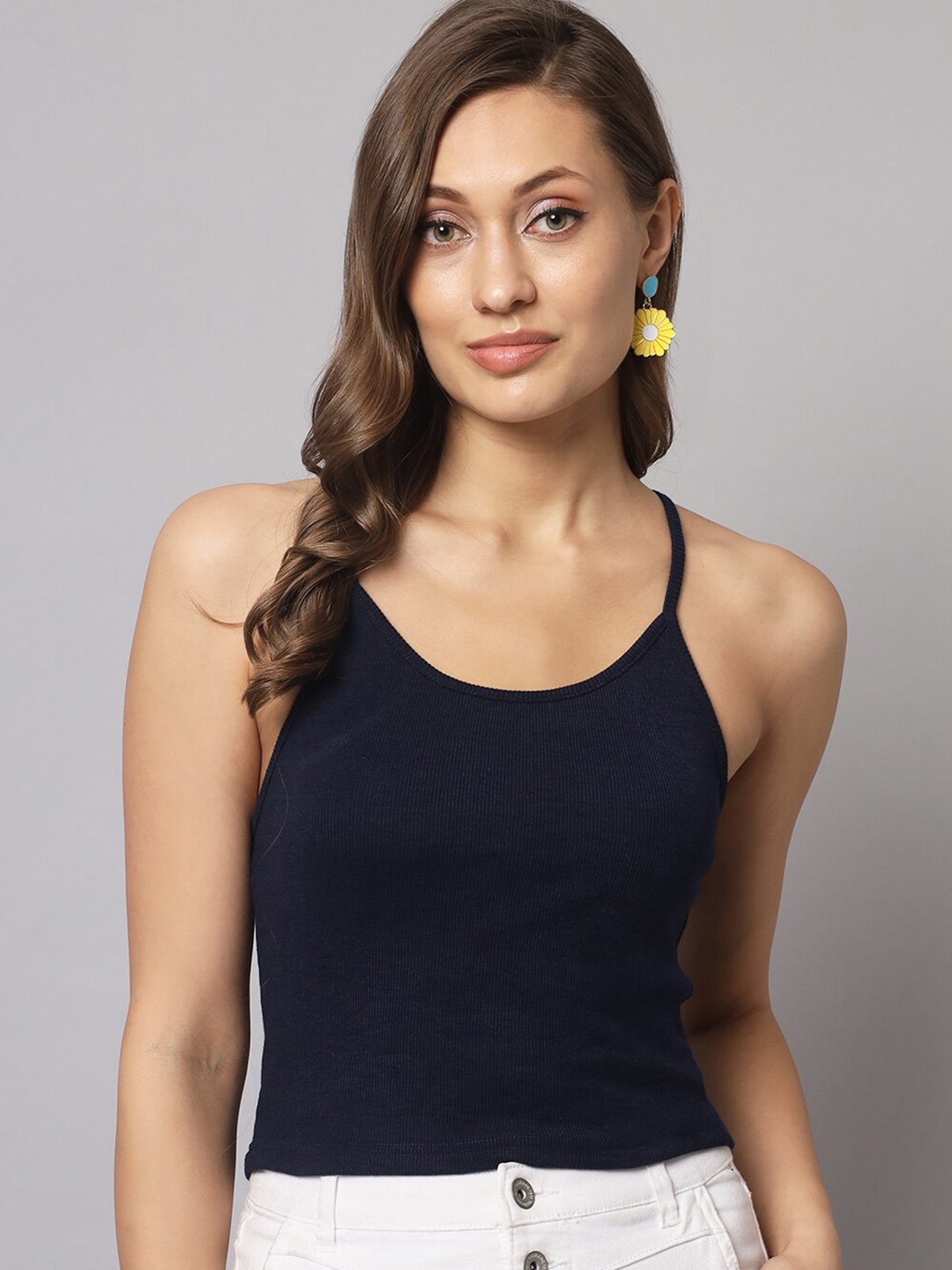 Buy Aahwan Styled Back Shoulder Straps Crop Top Tops For Women