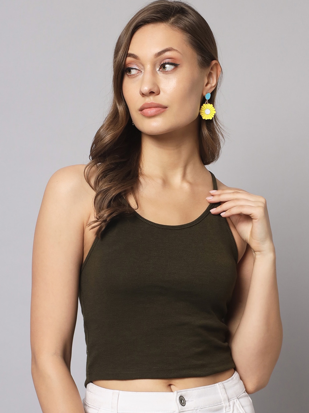 Buy Aahwan Styled Back Shoulder Straps Crop Top Tops For Women