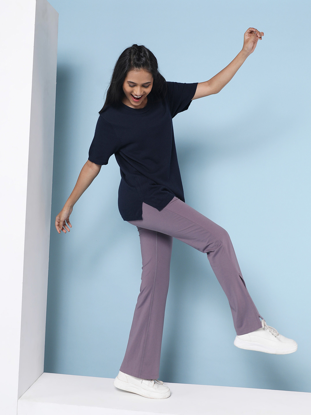 Buy Blissclub Women Smart Side Slit Flared Moisture Wicking AeroFlo ...