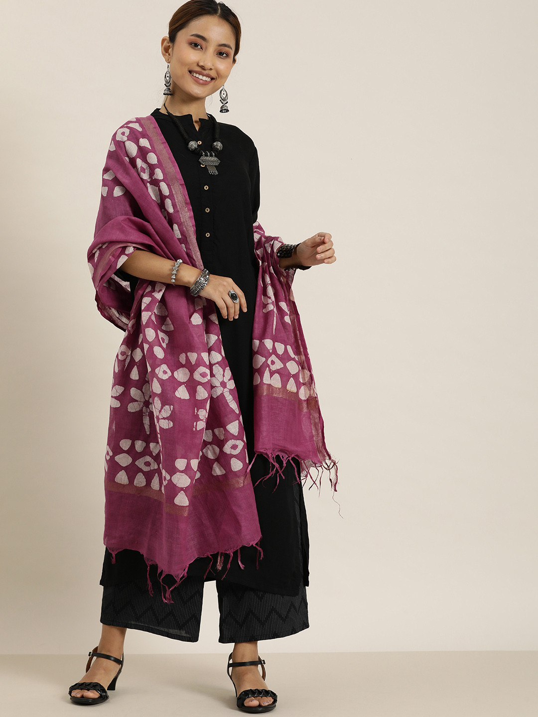 Buy Taavi Dyed Pure Cotton Batik Bhagalpuri Handloom Dupatta - Dupatta ...