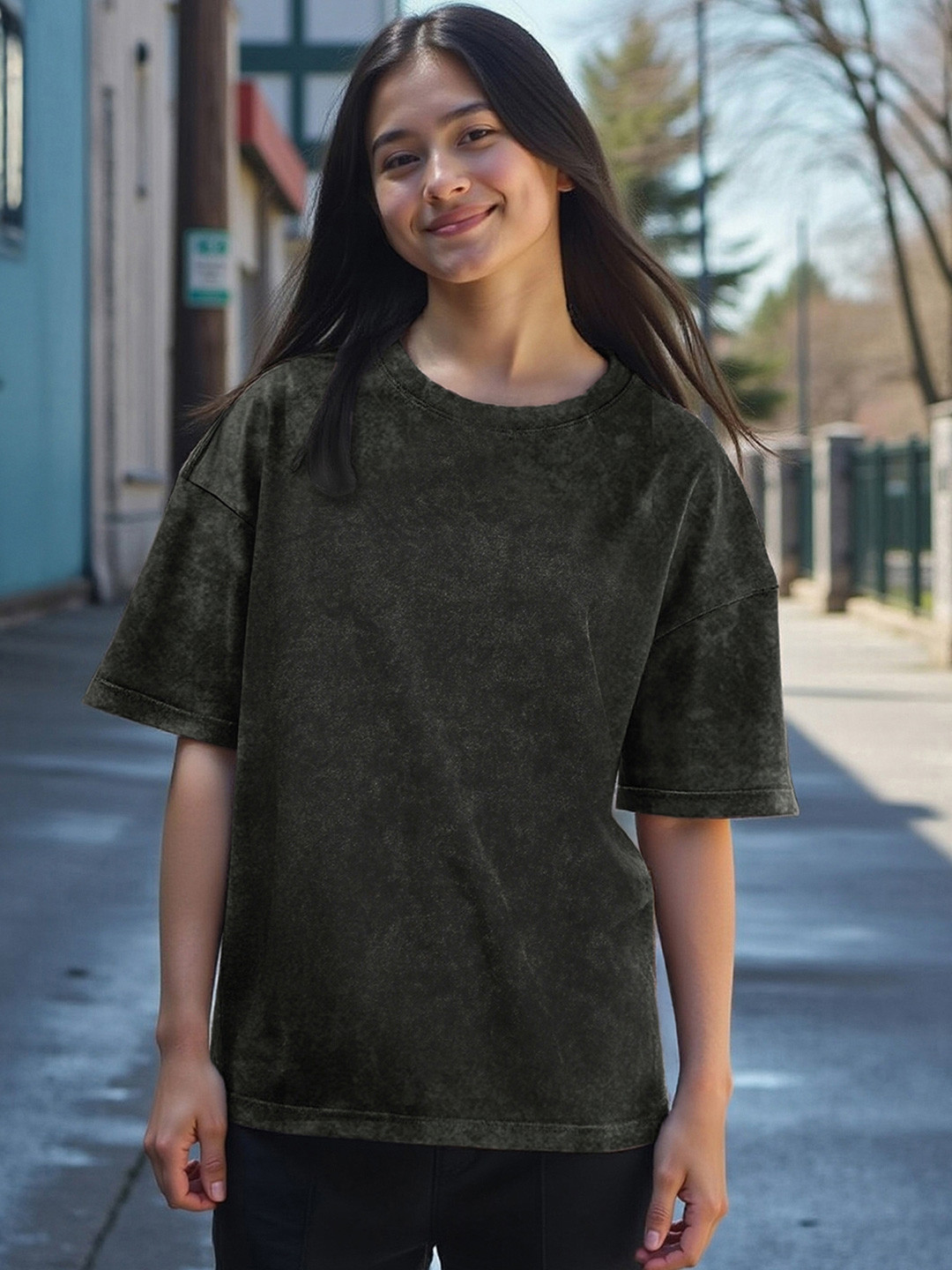 Buy Bewakoof Women Drop Shoulder Sleeve Oversize Fitted Cotton T Shirt ...