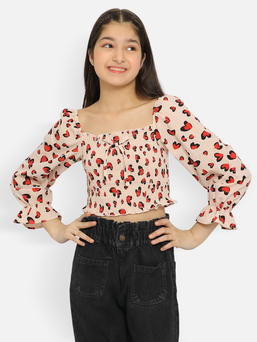 Buy Natilene Girls Square Neck Printed Top - Tops for Girls 21804954 ...