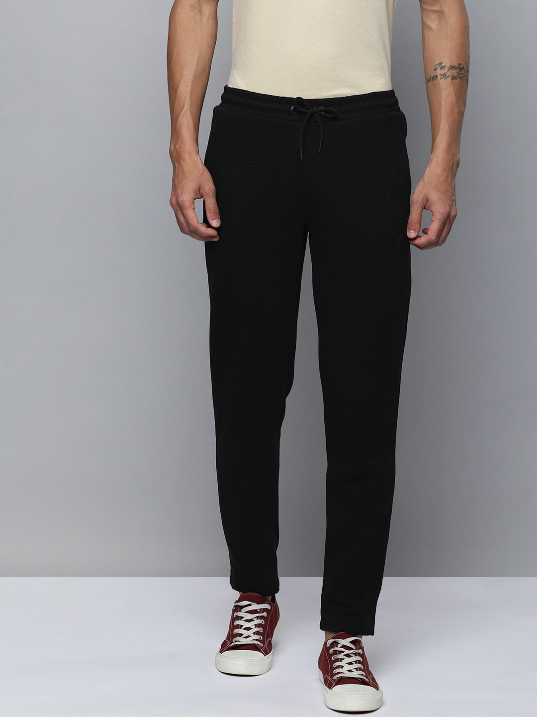 Buy PUMA X One8 Men Self Design Textured Mid Rise Slim Fit Knitted ...