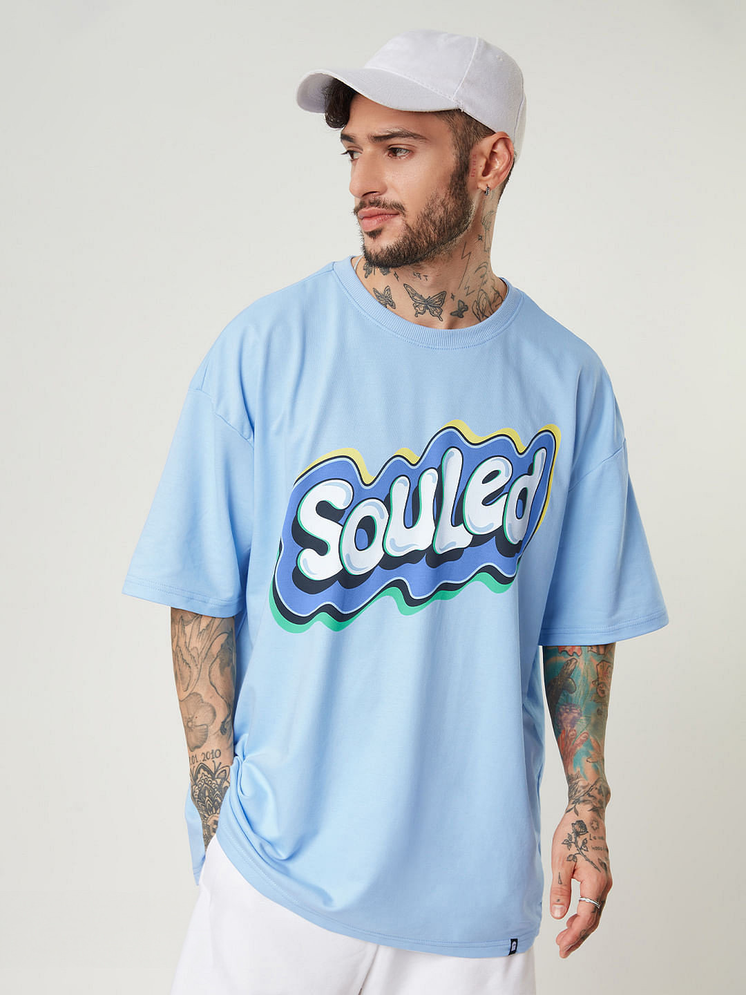 Buy The Souled Store Men Typography Printed Drop Shoulder Sleeves Fit ...