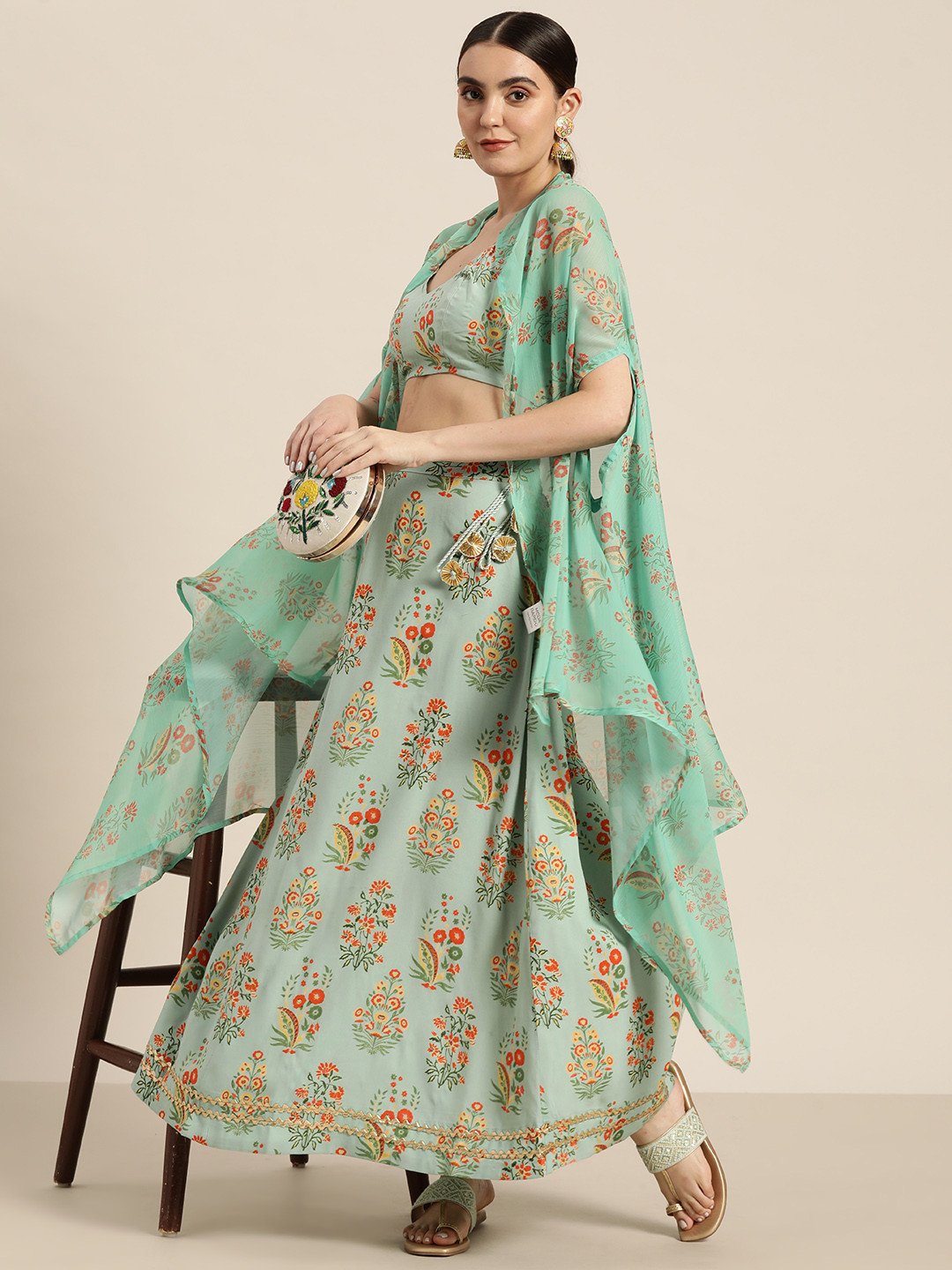 Buy Moda Rapido Printed Ready To Wear Lehenga & Blouse With Dupatta ...