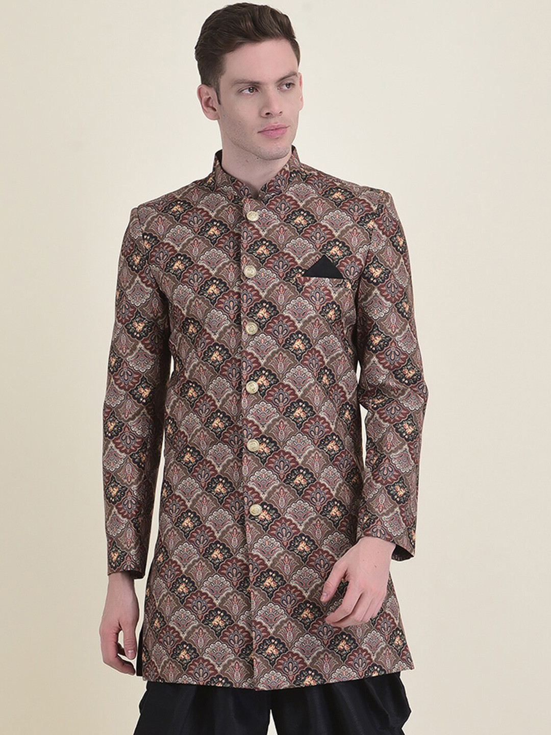 Buy DEYANN Men Printed Sherwani With Patiala - Sherwani for Men ...