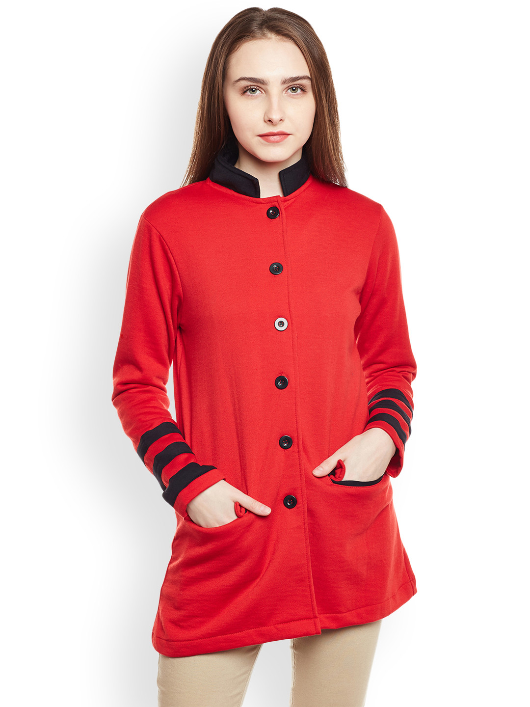 Buy Belle Fille Women Red Coat - Coats for Women 2181452 | Myntra