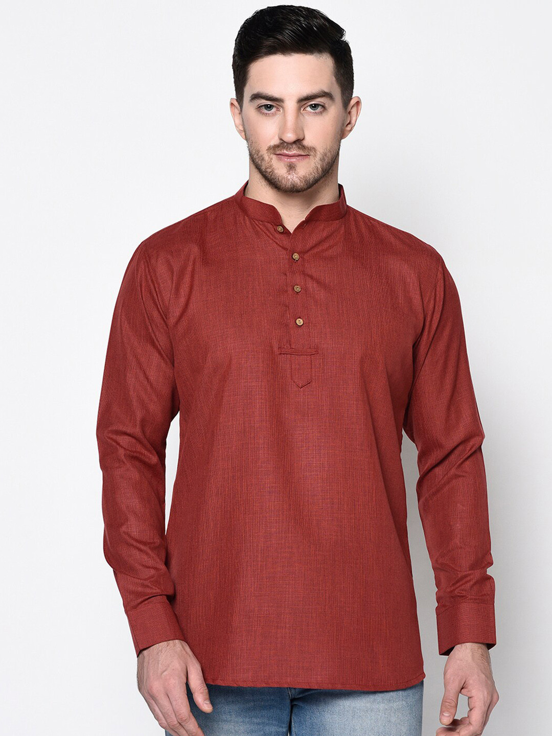 Buy TABARD Men Mandarin Collar Cotton Kurta - Kurtas for Men 21815118 ...
