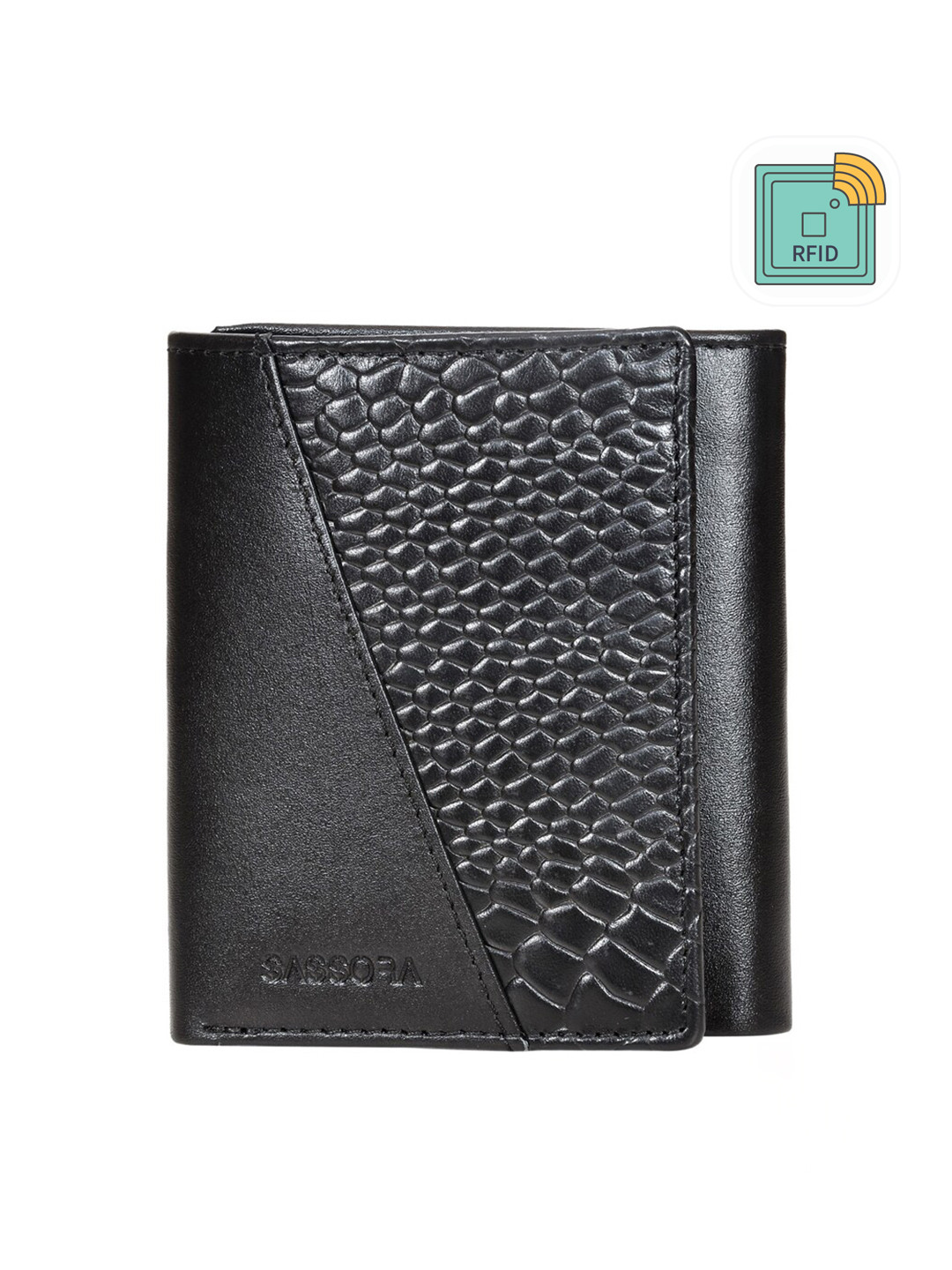 Buy Sassora Men Textured Leather Three Fold Wallet - Wallets for Men ...