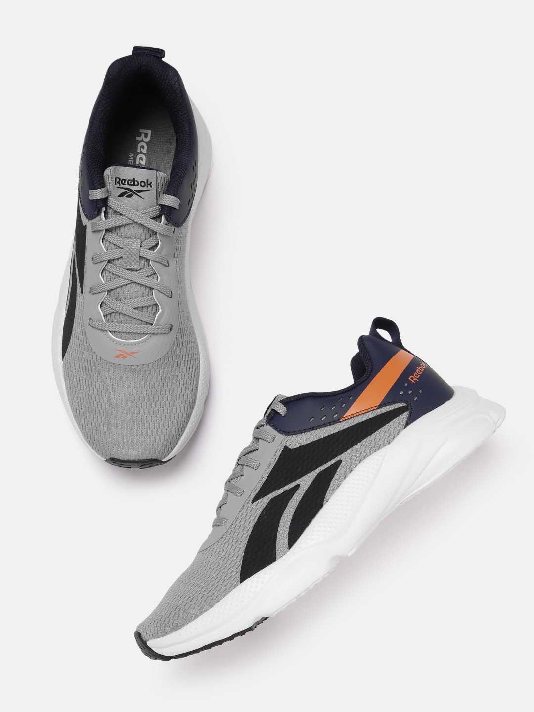 Buy Reebok Men Colourblocked Brand Logo Detail Runway Running Shoes ...
