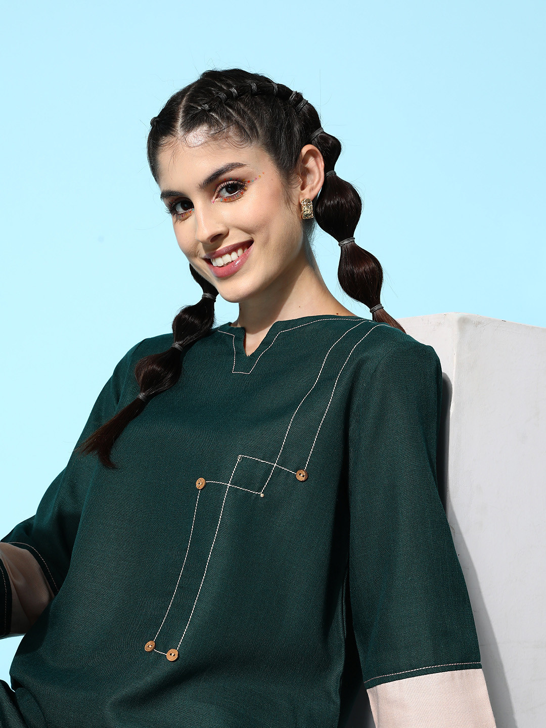 Buy Bannos Swagger Colourblocked Top With Palazzos - Co Ords for Women ...