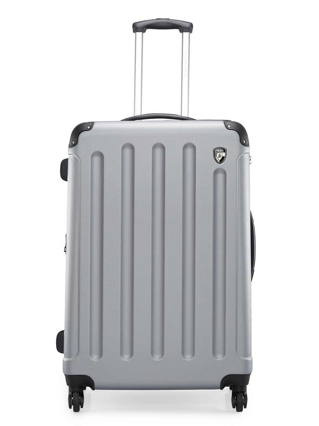 Buy Heys REVOLVER Silver Textured Hard Sided Large Trolley Suitcase ...