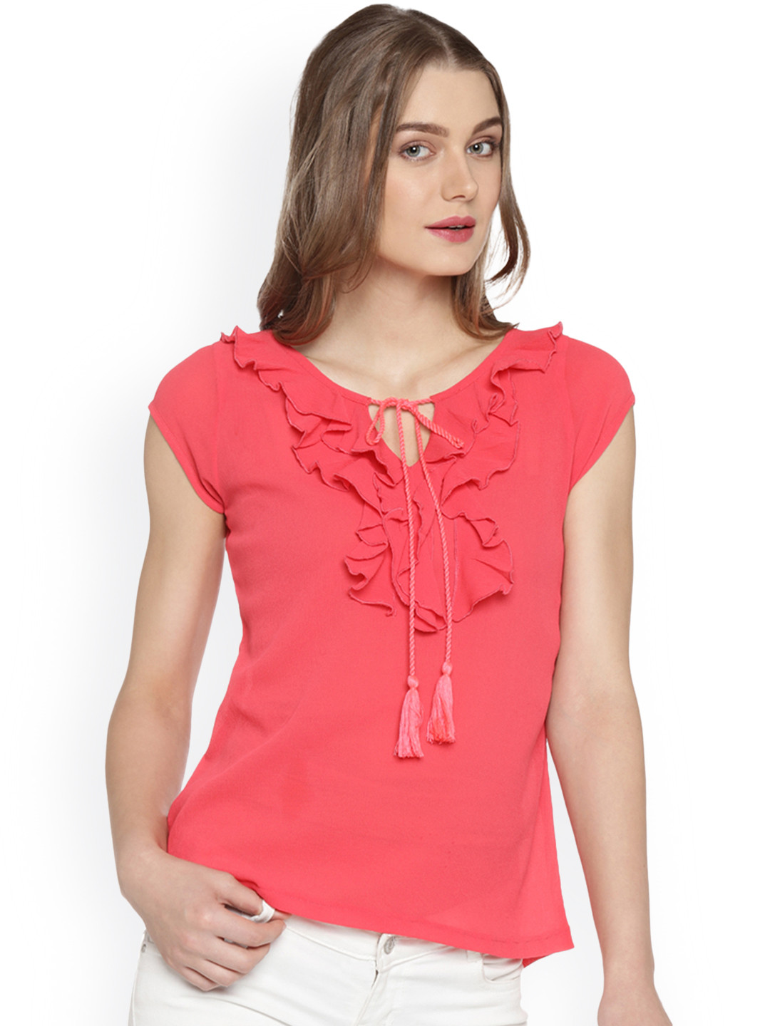 Buy Mineral Women Coral Pink Solid Top - Tops for Women 2183187 | Myntra
