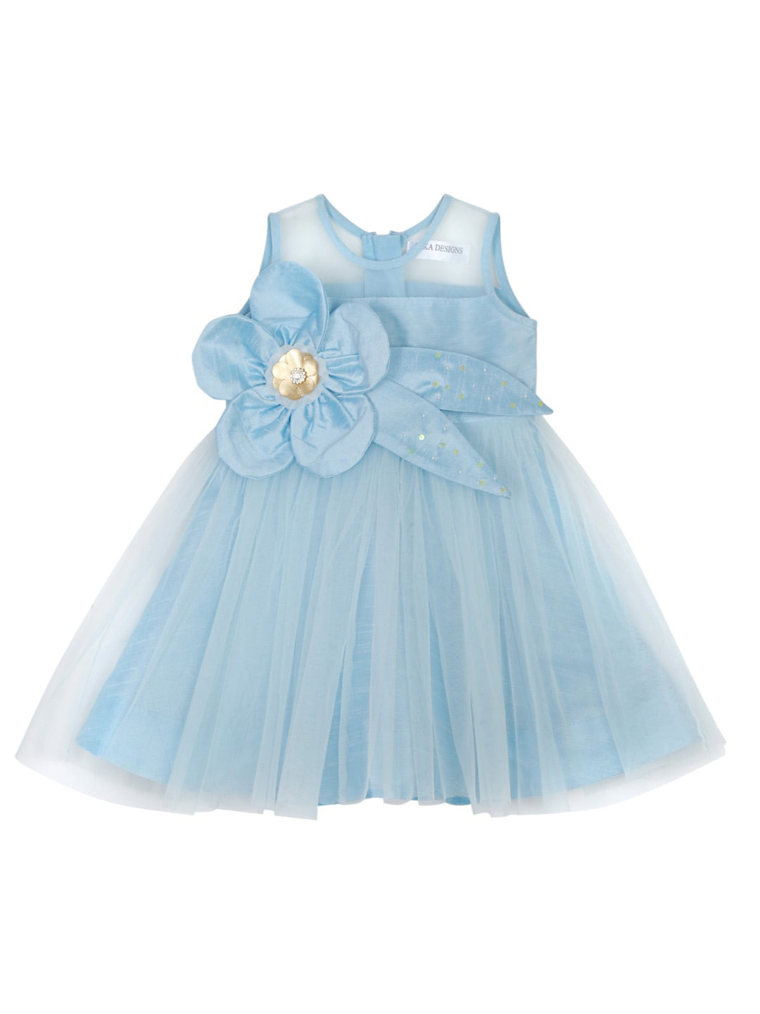 Buy SAKA DESIGNS Girls Flower Detail Fit And Flare Dress - Dresses for ...