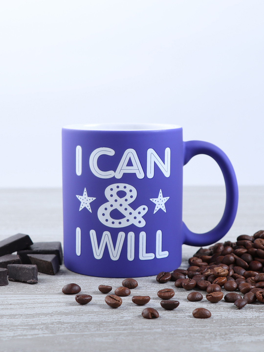 Buy Archies Blue & White 2 Pcs Text Or Slogans Printed Ceramic Glossy ...