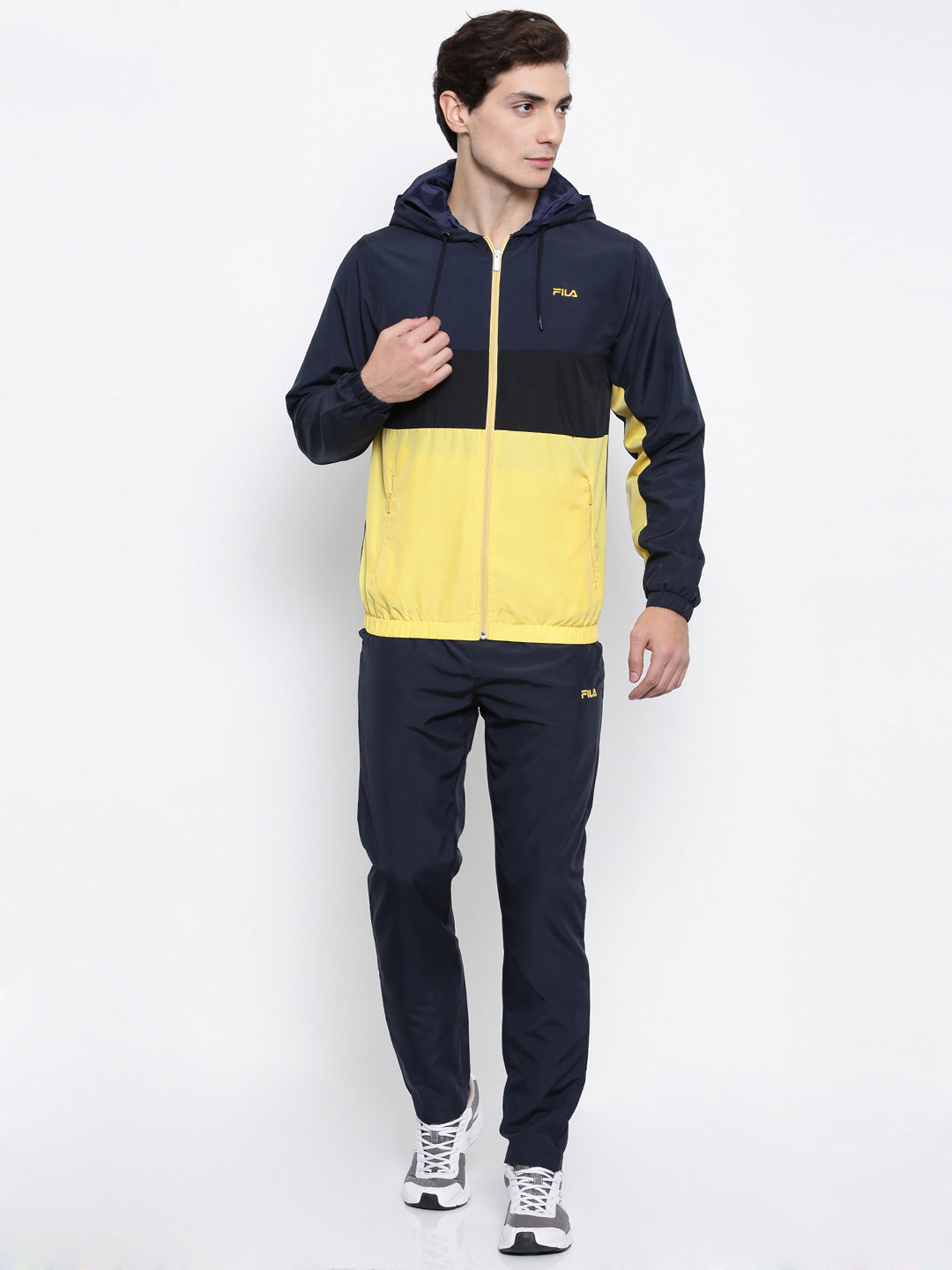 Buy FILA Navy & Yellow Hooded Tracksuit - Tracksuits for Men 2185111 ...