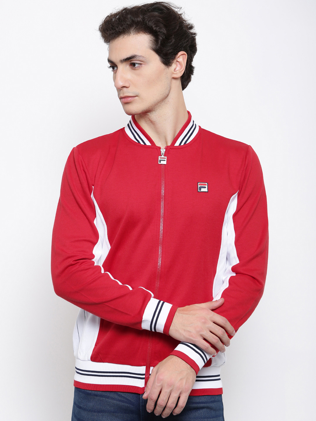 Buy FILA Men Red Solid Sporty Jacket - Jackets for Men 2185303 | Myntra