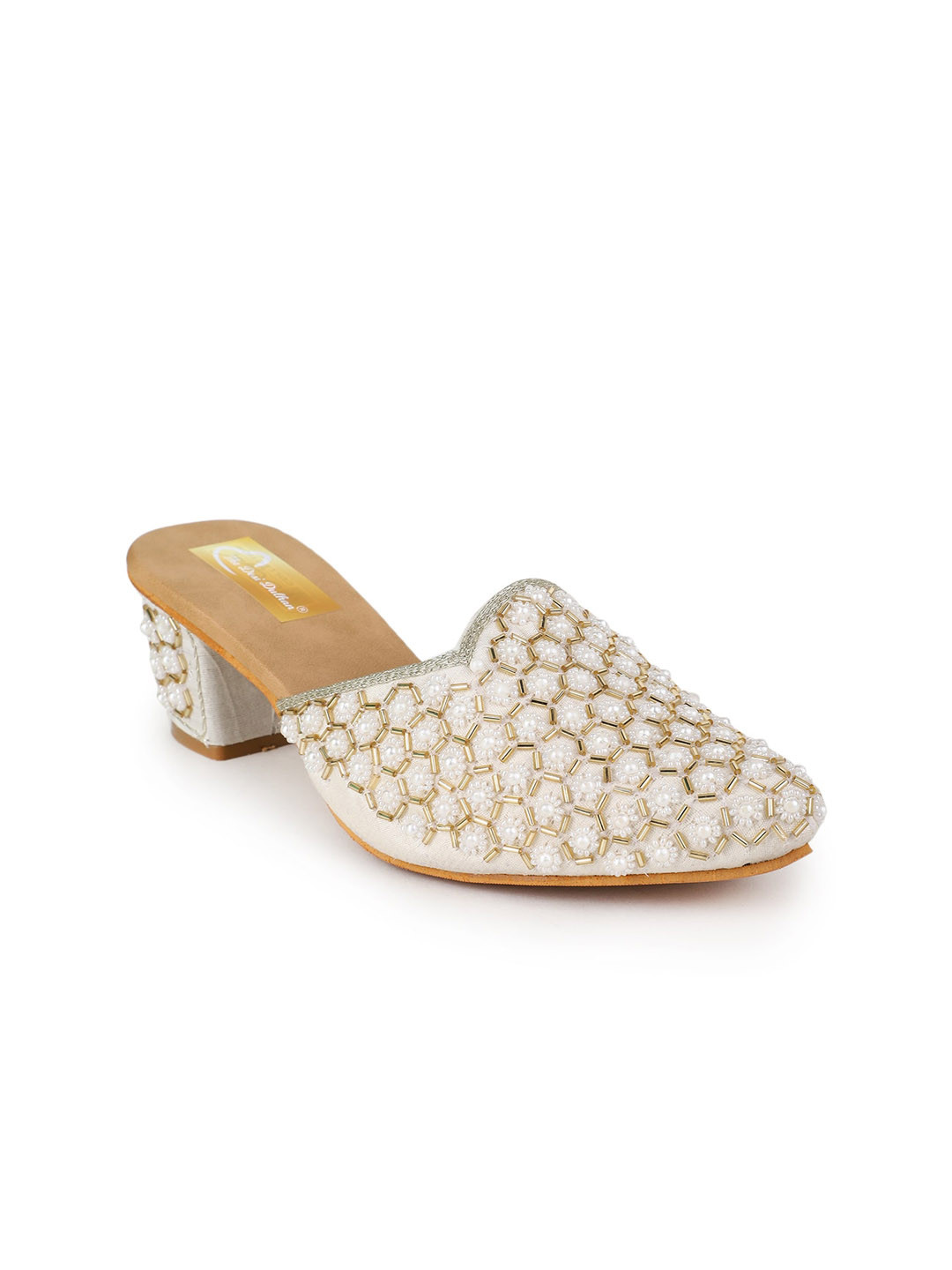 Buy The Desi Dulhan Embellished Ethnic Block Mules - Heels for Women ...