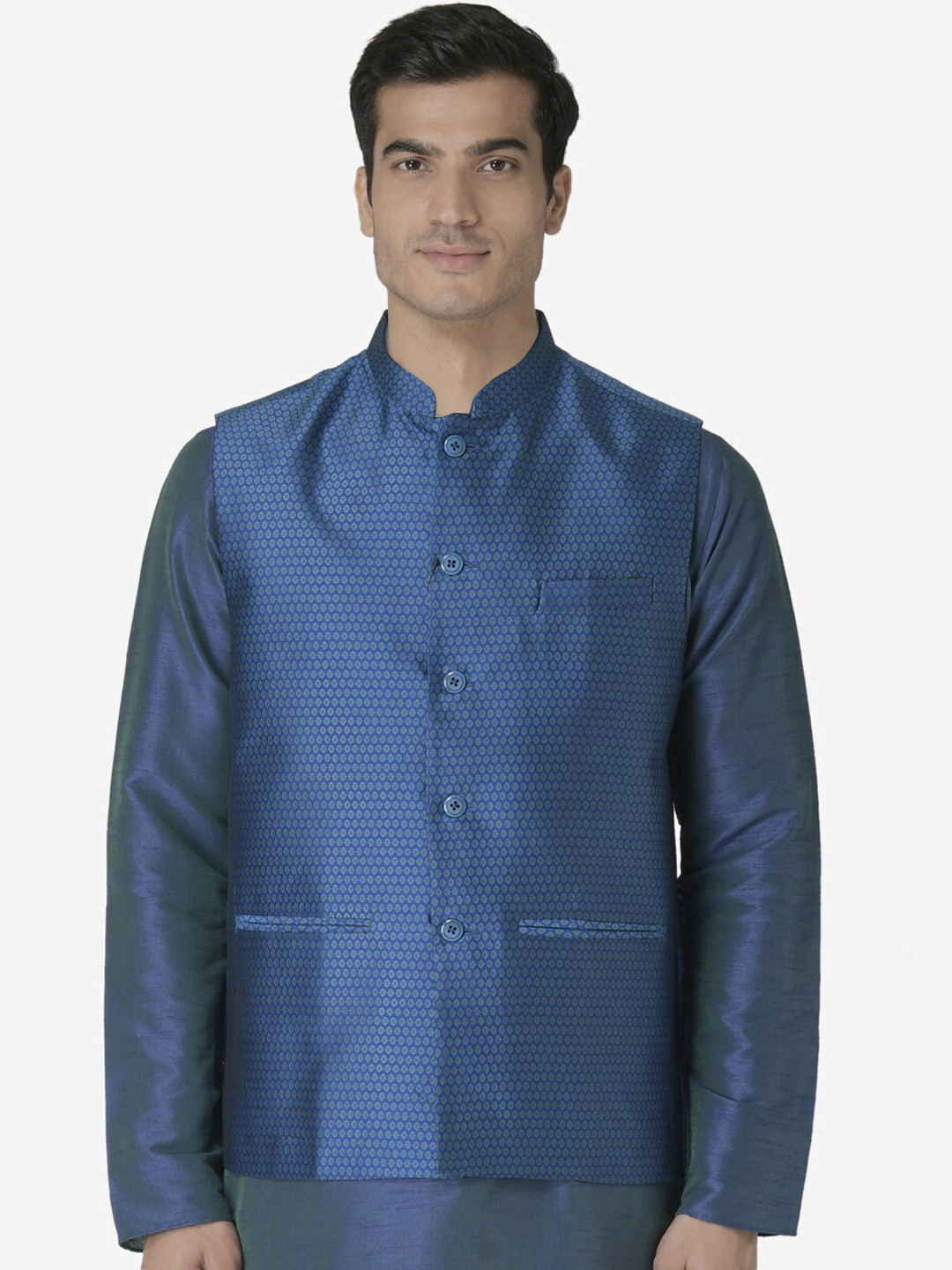 Buy TABARD Men Printed Mandarin Collar Nehru Jacket - Nehru Jackets for ...