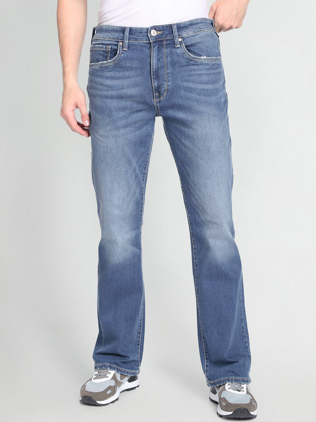 Buy Flying Machine Stone Wash Bruce Bootcut Fit Classic Vintage Jeans ...