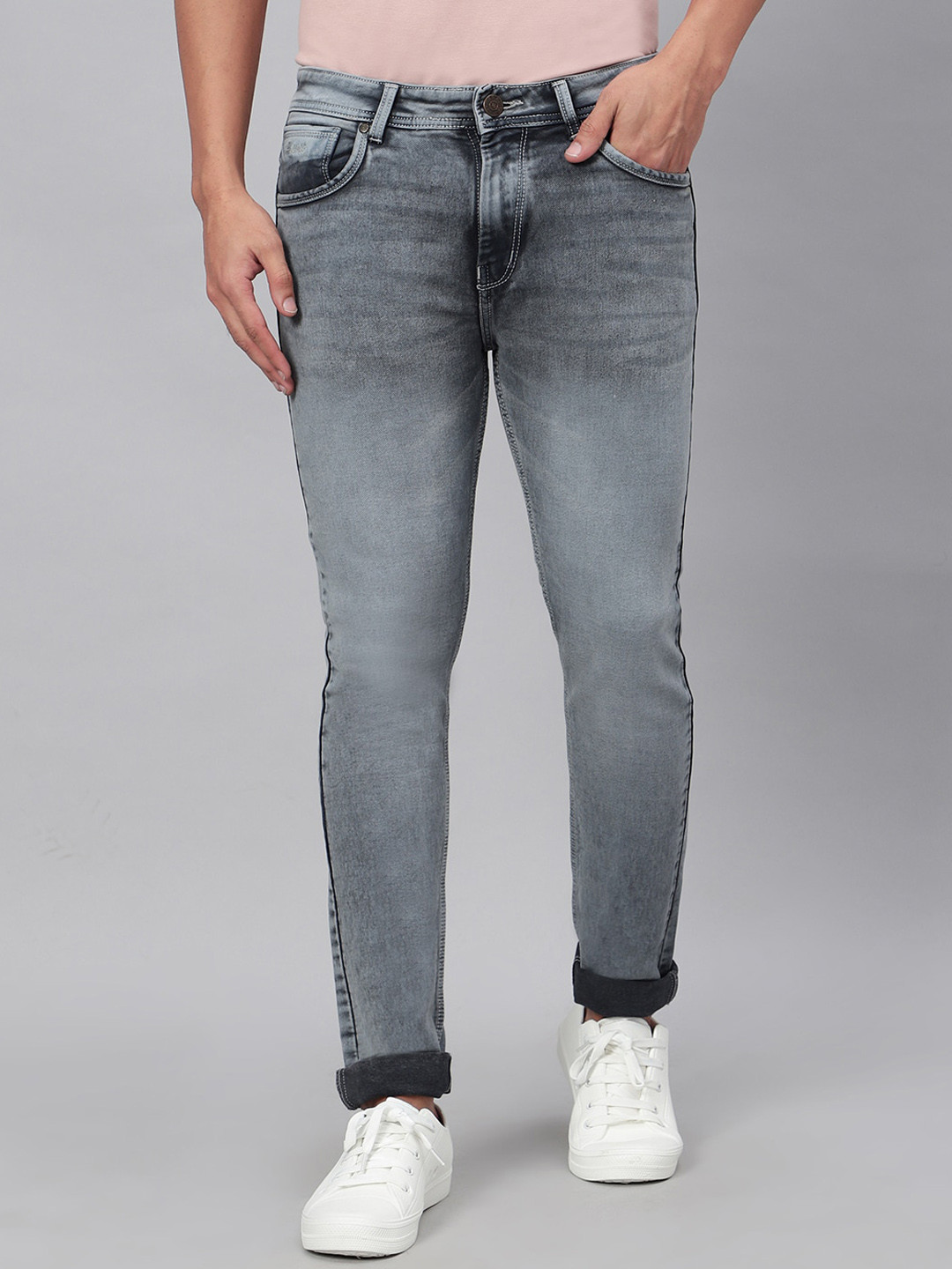 Buy HJ HASASI Men Relaxed Fit Heavy Fade Stretchable Jeans - Jeans for ...