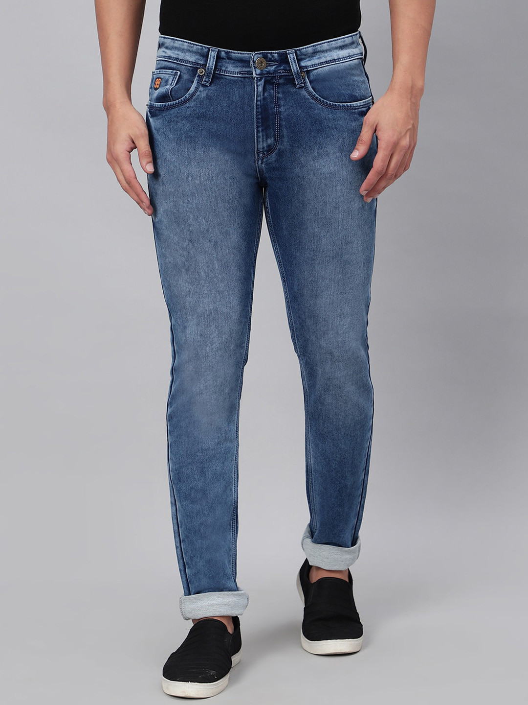 Buy HJ HASASI Men Relaxed Fit Heavy Fade Stretchable Jeans - Jeans for ...