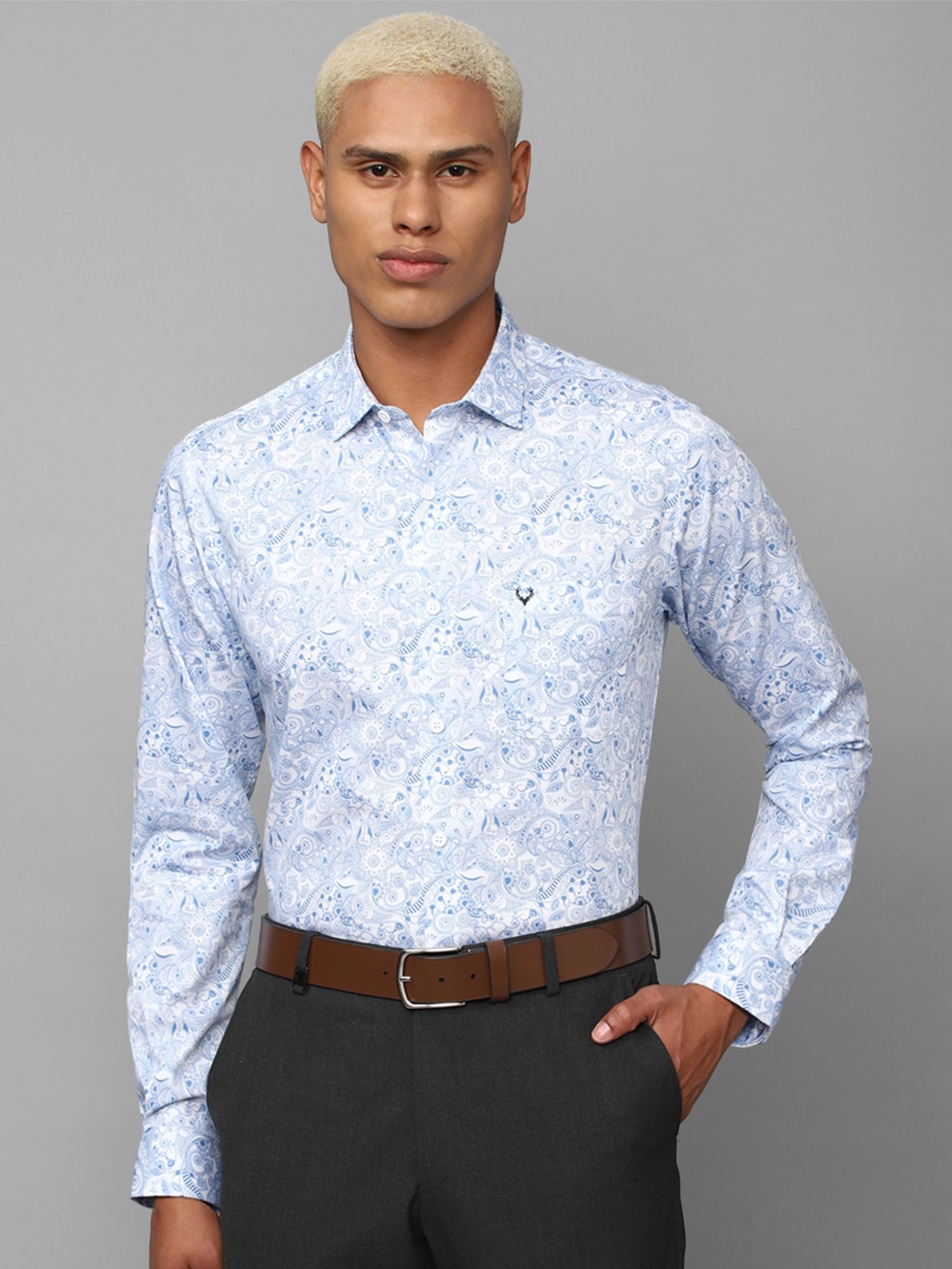 Buy Allen Solly Slim Fit Ethnic Motifs Printed Pure Cotton Formal Shirt