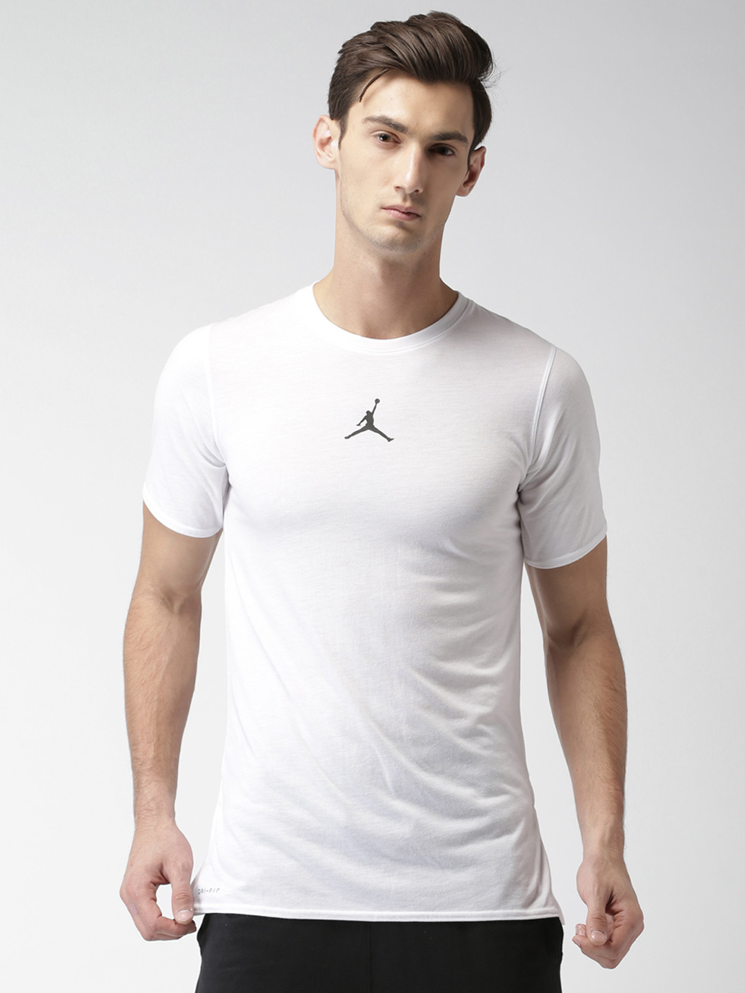 Buy Nike Men White Solid NBA JORDAN 23 ALPHA Round Neck Training T ...