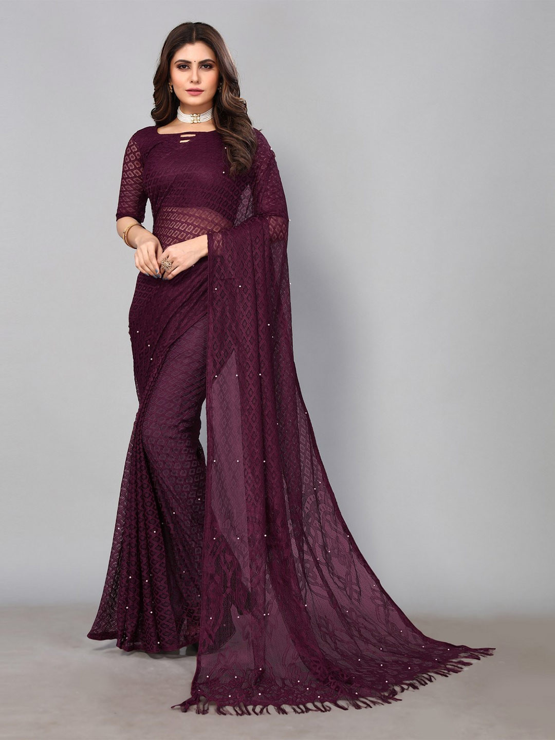 Buy KALINI Embellished Brasso Saree - Sarees for Women 21880884 | Myntra