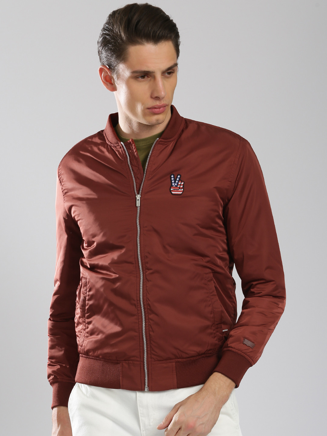 Buy Levis Men Rust Brown Solid Bomber Jacket - Jackets for Men 2189191 ...