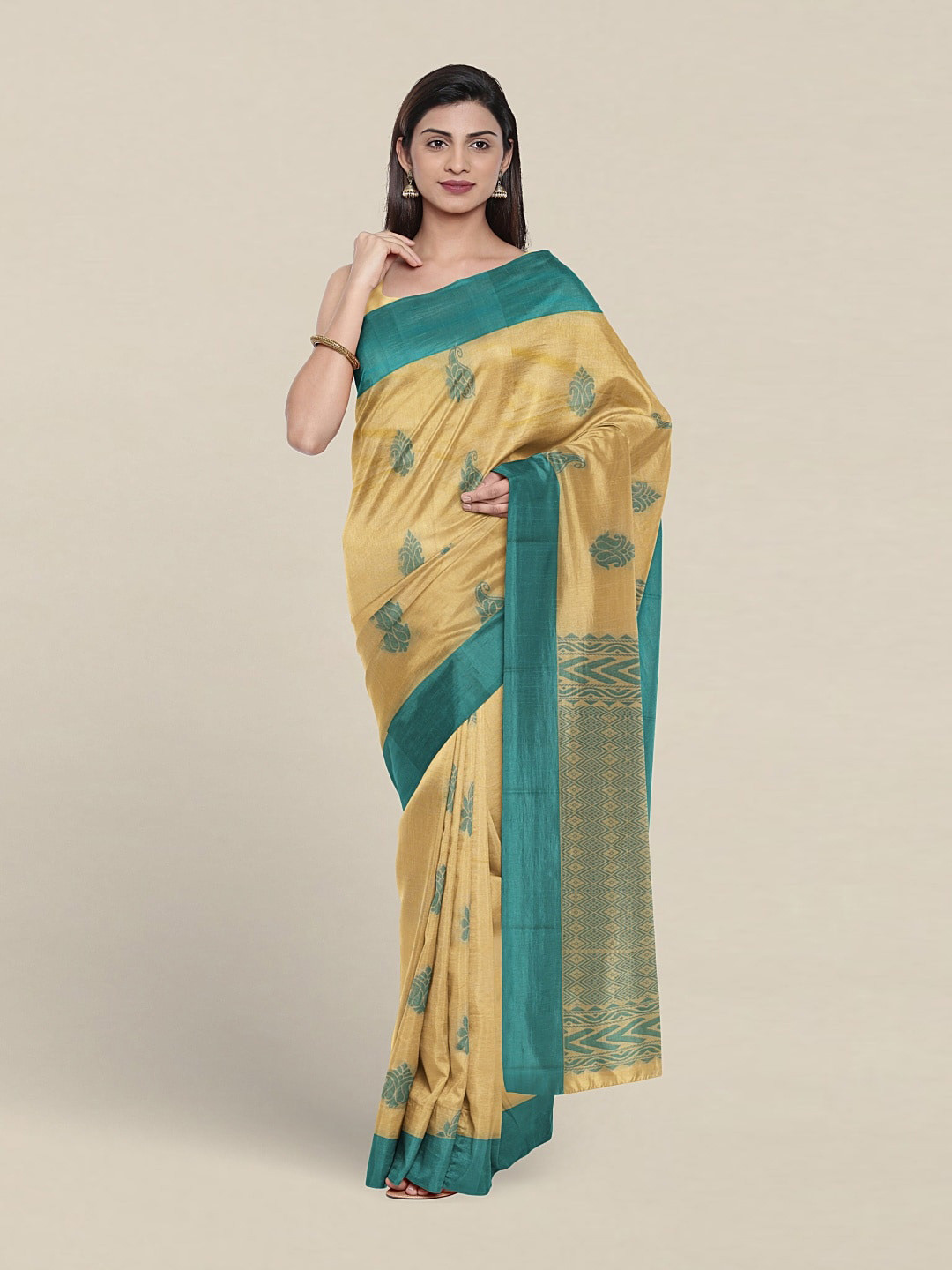 Buy Pothys Ethnic Motifs Woven Design Silk Cotton Saree - Sarees for ...