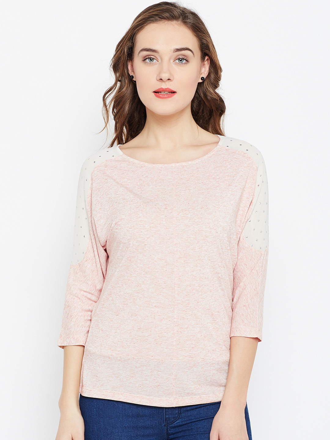 Buy Wills Lifestyle Women Peach Coloured Solid Top - Tops for Women ...