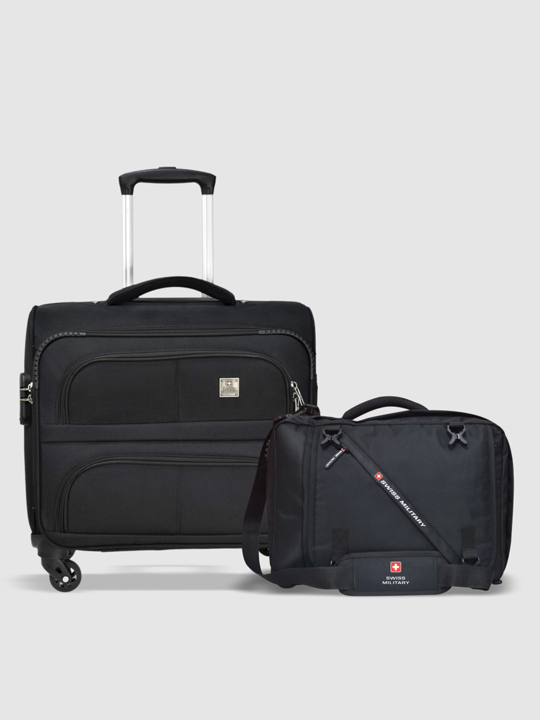 Buy SWISS MILITARY Set Of 2 Soft Sided Overnighter Trolley Bag ...