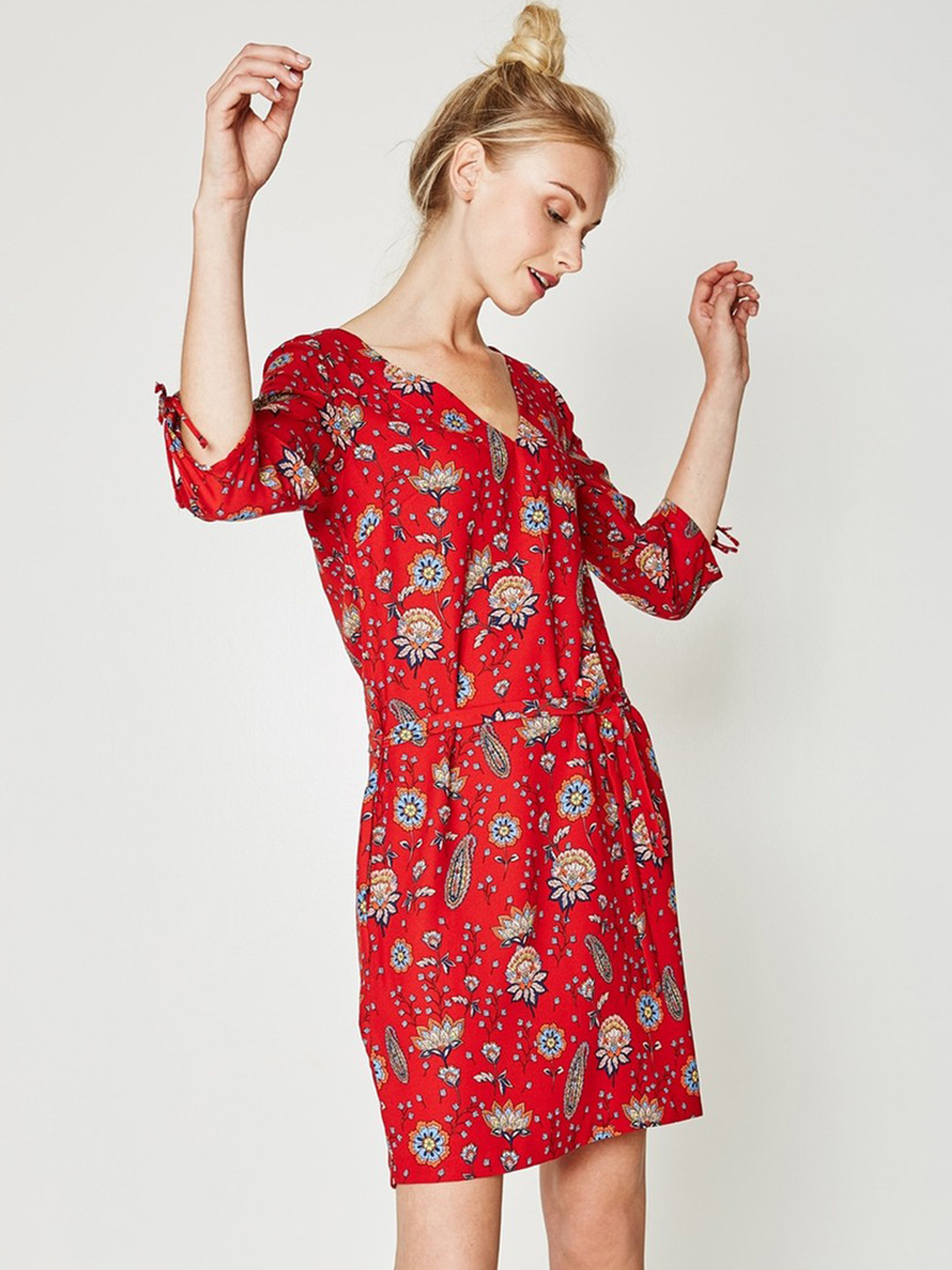 Buy Promod Women Red Printed A Line Dress - Dresses for Women 2189818 ...