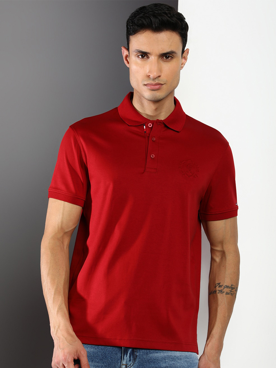 Buy Tommy Hilfiger Short Sleeve Polo Collar T Shirt - Tshirts for Men ...