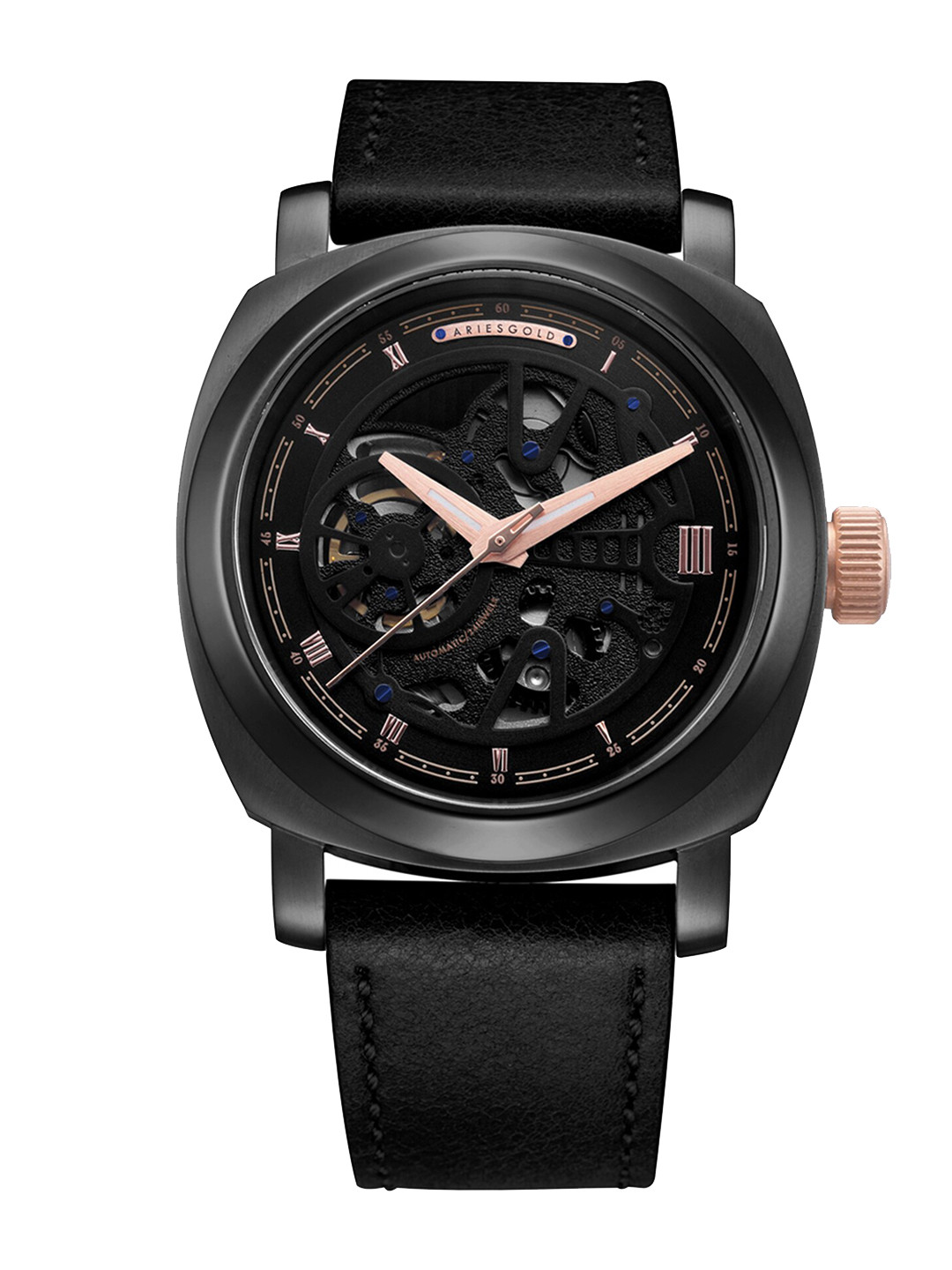 Buy Aries Gold Men Leather Bracelet Style Straps Analogue Automatic ...