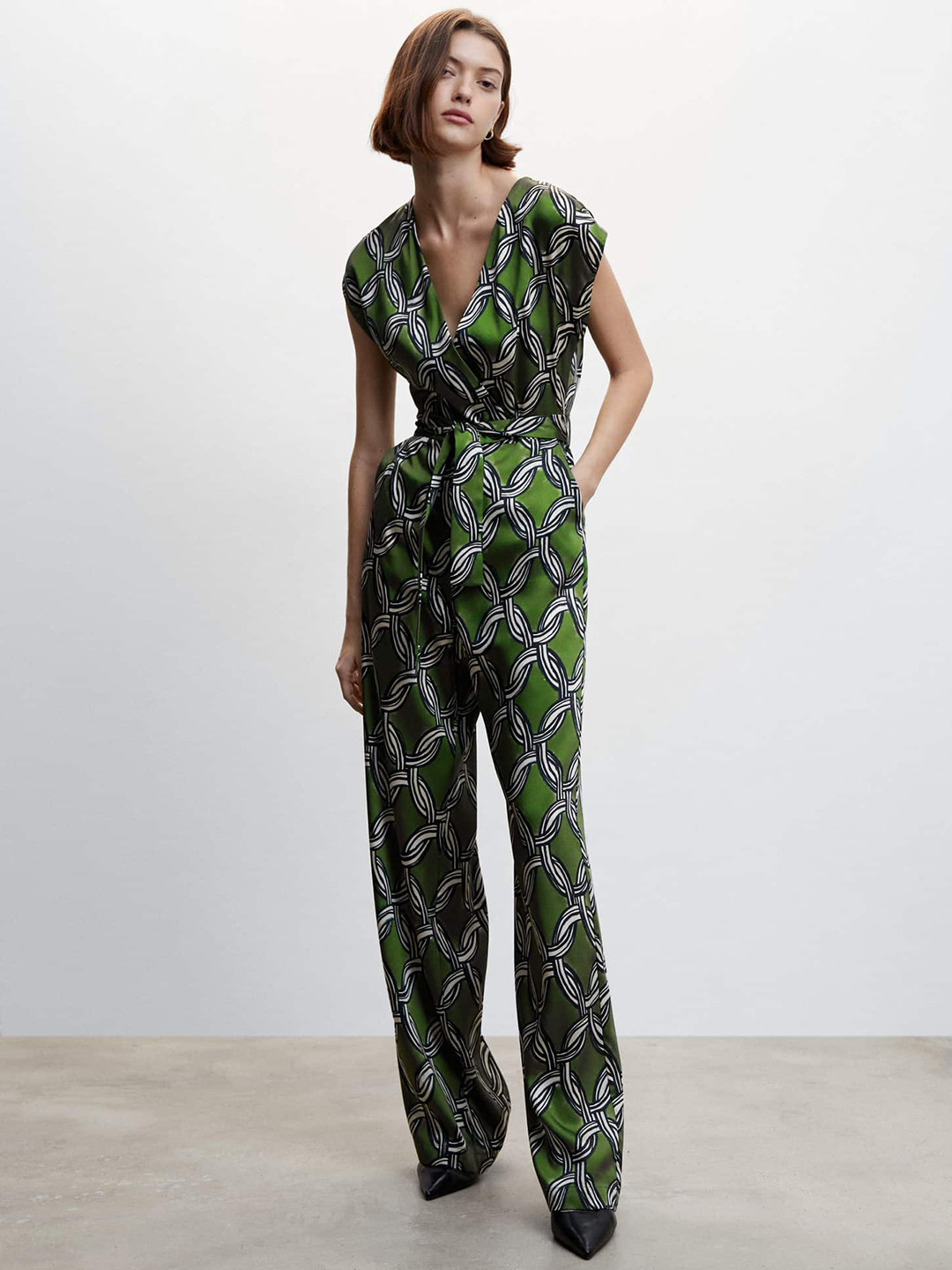 Buy MANGO Printed Basic Jumpsuit With Belt - Jumpsuit for Women ...