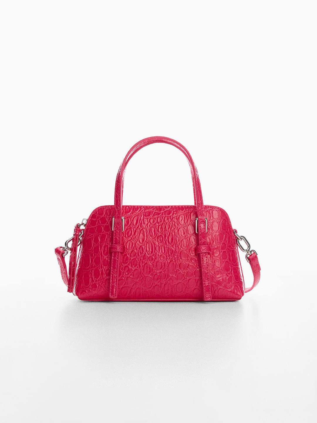 Buy MANGO Women Croc Textured Structured Handheld Bag - Handbags for ...