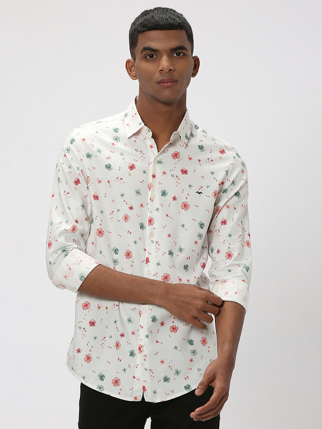 Buy Mufti Trim Slim Fit Floral Printed Casual Shirt - Shirts for Men ...
