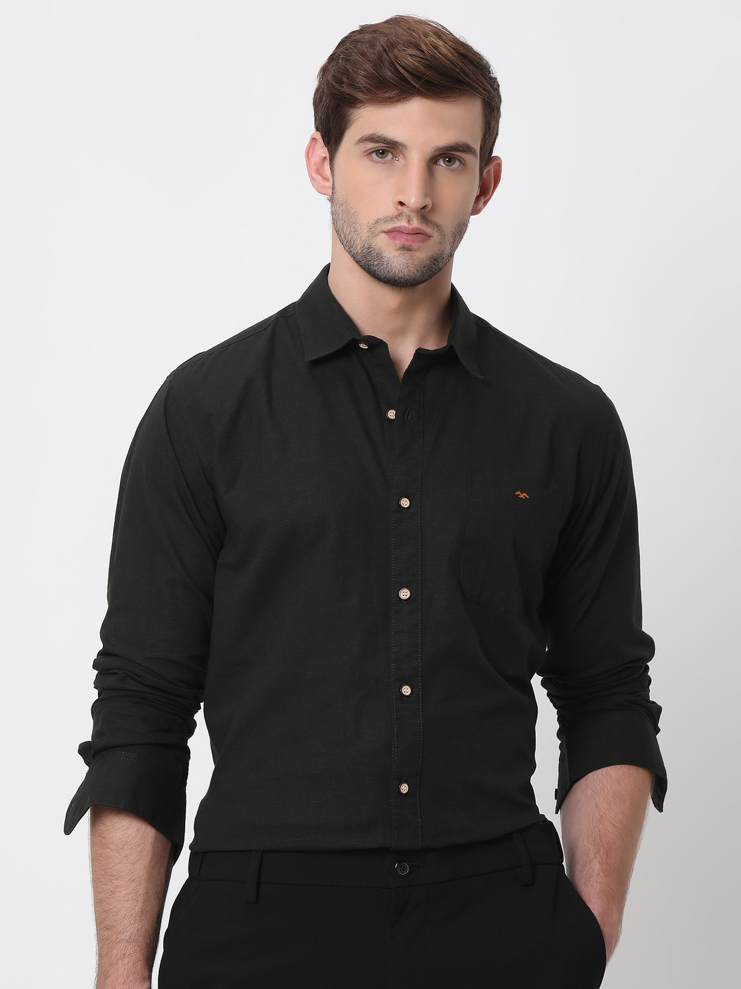 Buy Mufti Trim Slim Fit Cotton Linen Casual Shirt - Shirts for Men ...