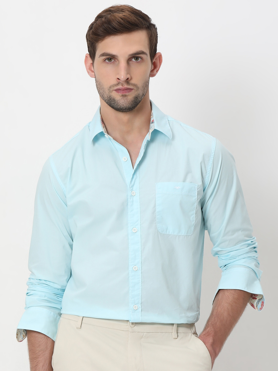 Buy Mufti Trim Slim Fit Sheer Casual Cotton Shirt - Shirts for Men ...