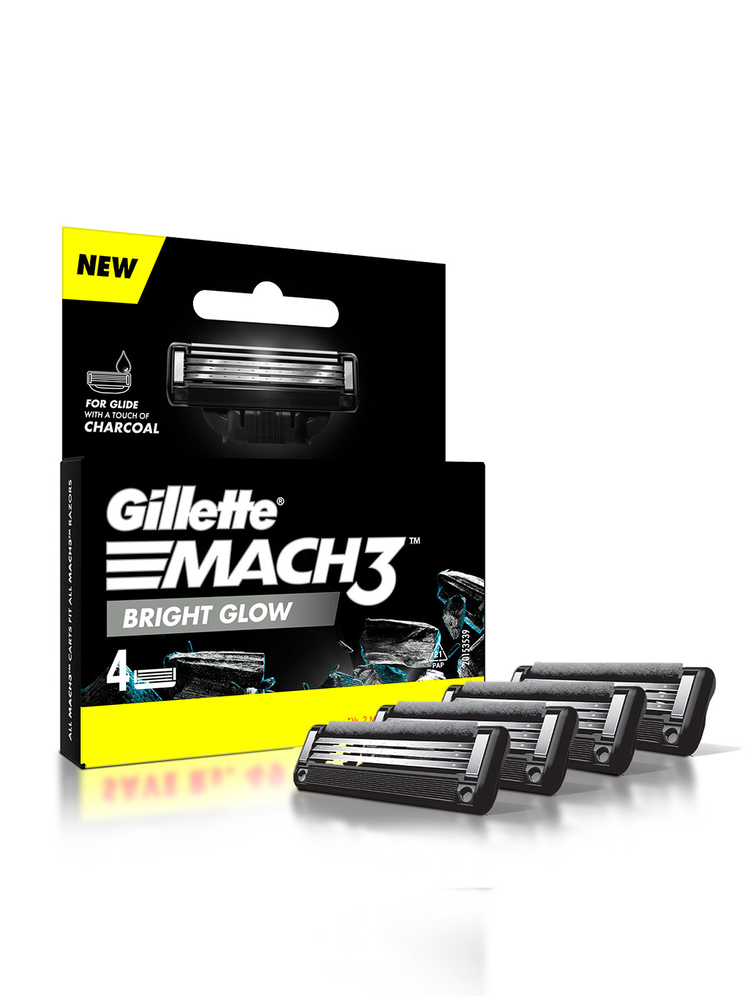 Buy Gillette Mach3 Charcoal Shaving Razor Blades 4 Cartridge - Razors ...