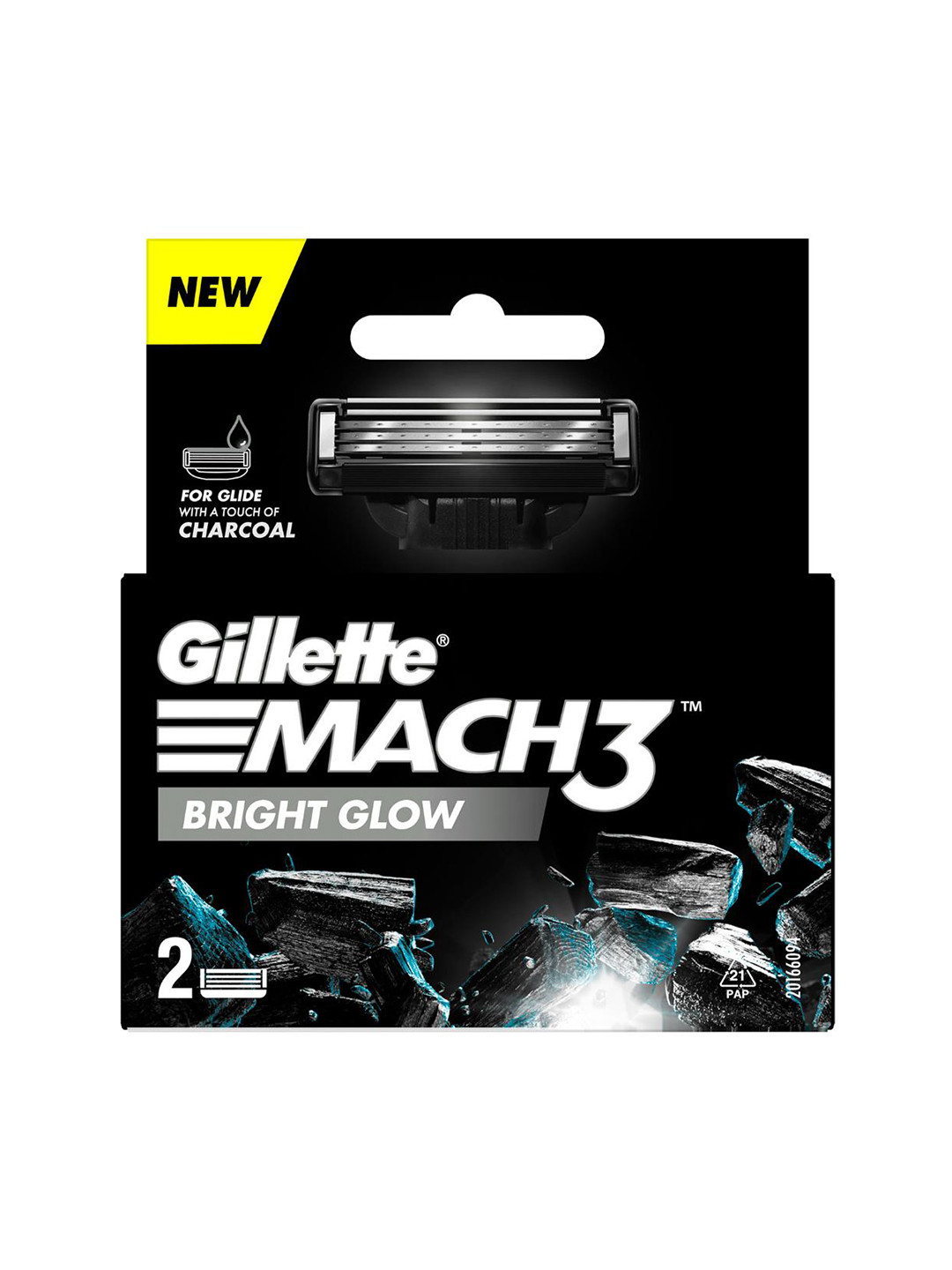 Buy Gillette Mach3 Charcoal Shaving Razor Blades 2 Cartridge - Razors ...