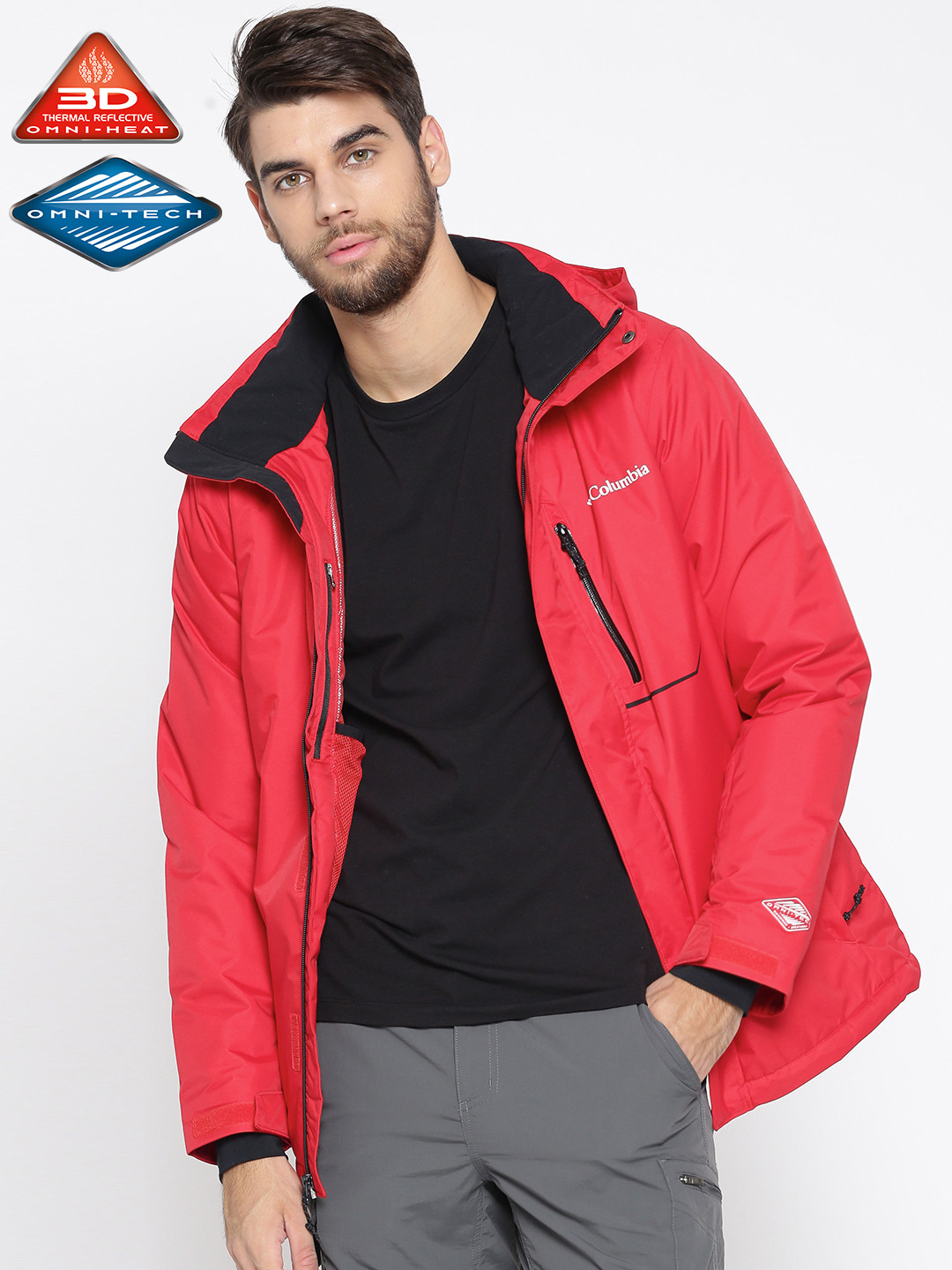 Buy Columbia Men Red Ride On Solid Hooded Waterproof Winter Outdoor ...
