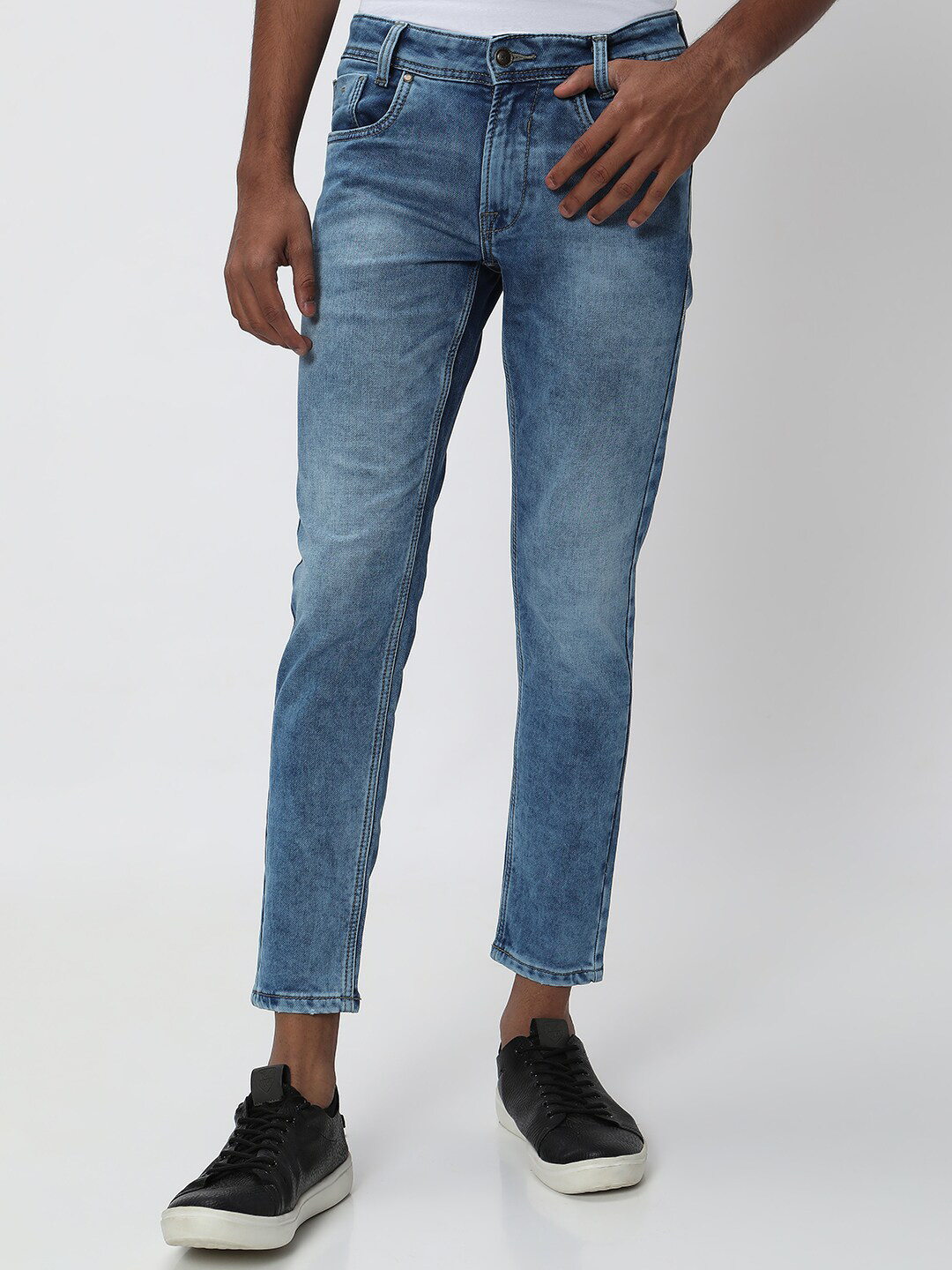 Buy Mufti Men Slim Fit Heavy Fade Stretchable Jeans - Jeans for Men ...