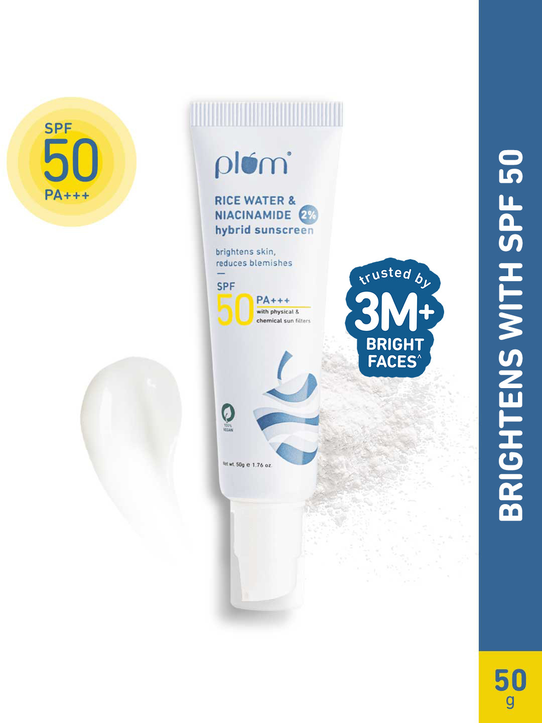 Buy Plum 2% Niacinamide Sunscreen SPF 50 PA+++ UVA/B To Reduces Tan 50g ...