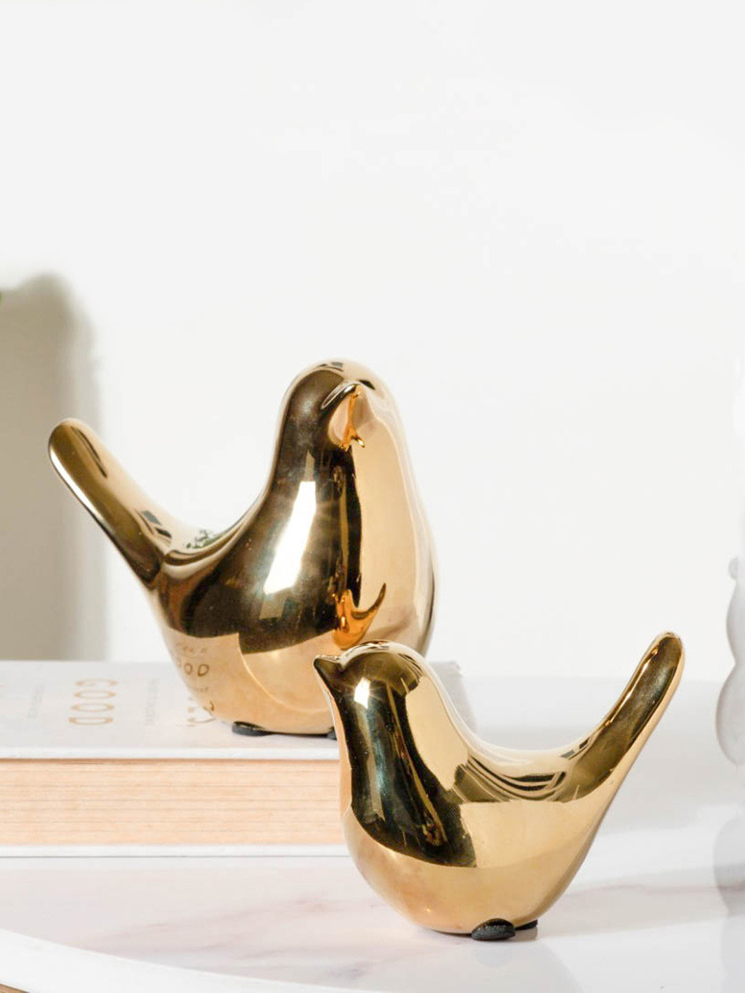 Buy Nestasia 2 Piece Gold Colored Bird Showpieces - Showpieces for ...