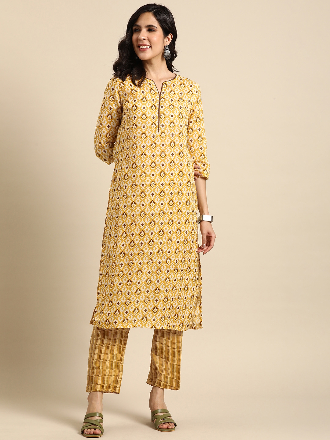 Buy Anouk Women Ethnic Motifs Printed Regular Kurta With Trousers