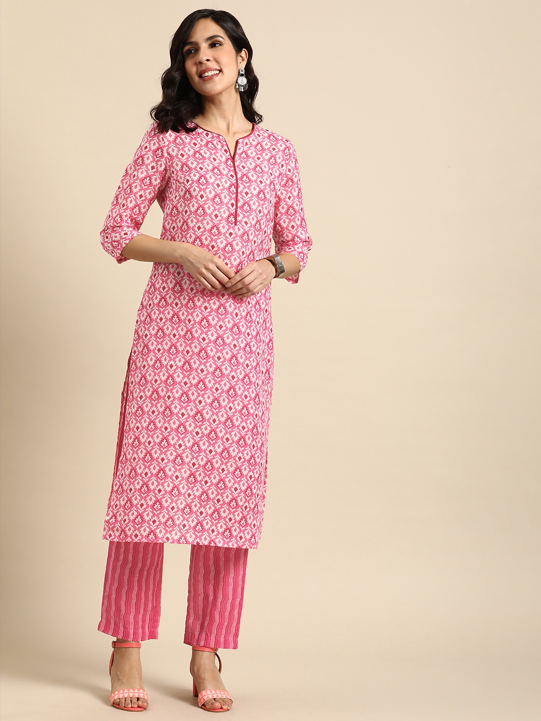 Buy Anouk Women Ethnic Motifs Printed Regular Kurta With Trousers