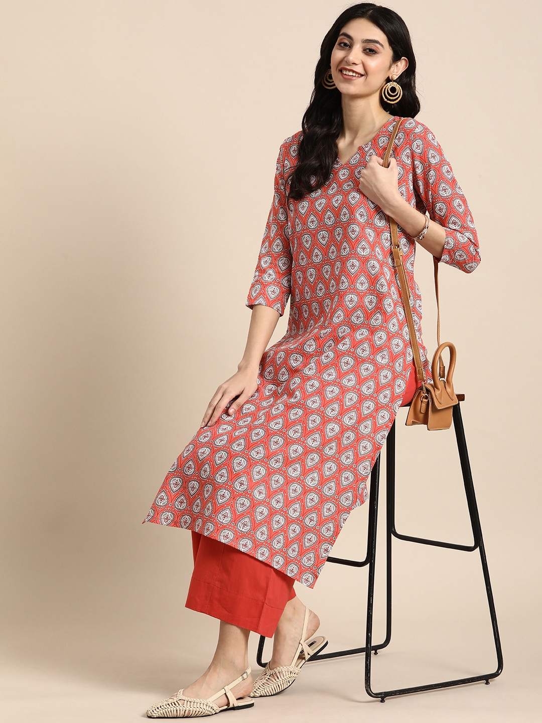 Buy Anouk Ethnic Motifs Printed Floral Kurta Kurtas For Women